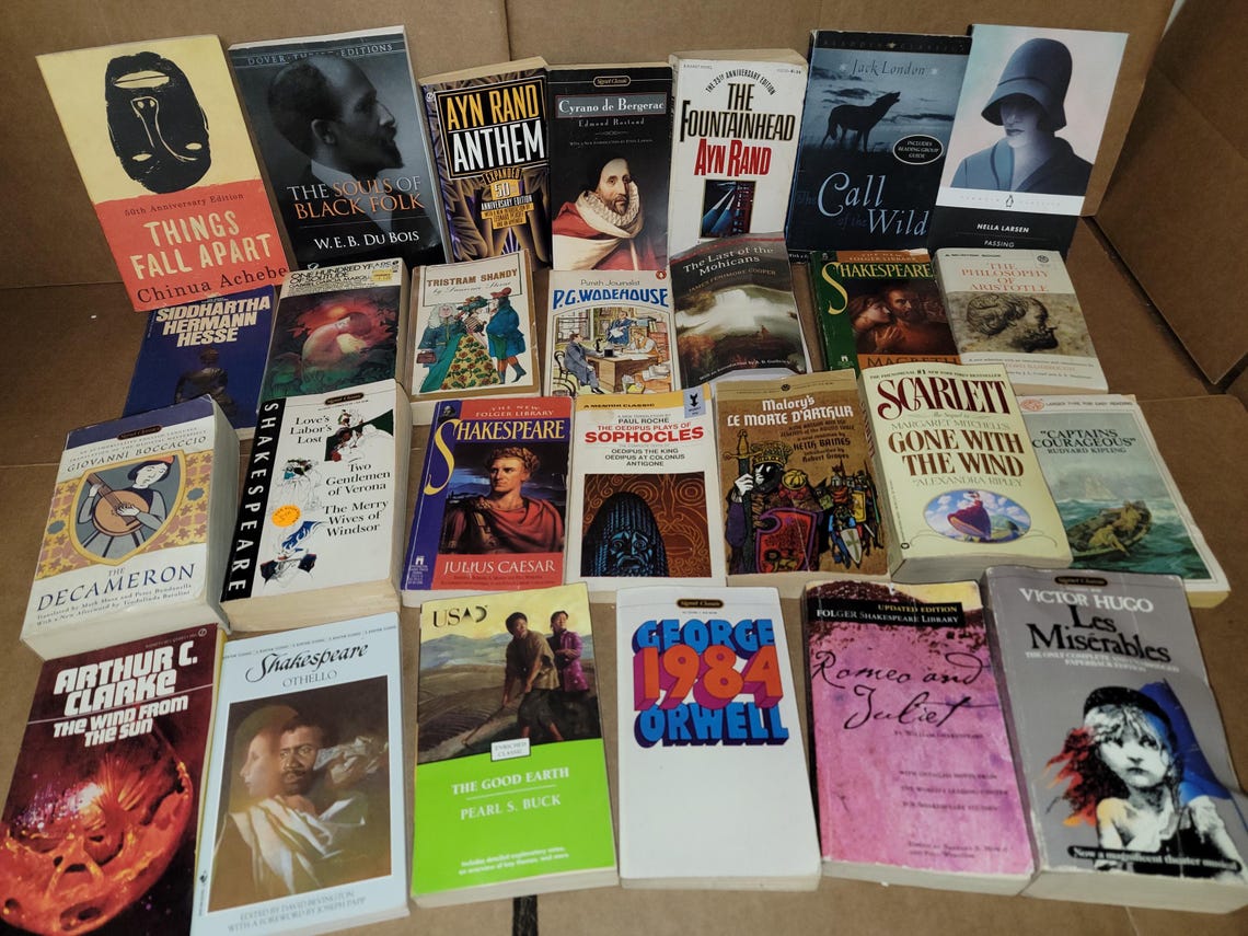 Classic Literature Paperback Books - Random UNSORTED Lot of 10 - Etsy
