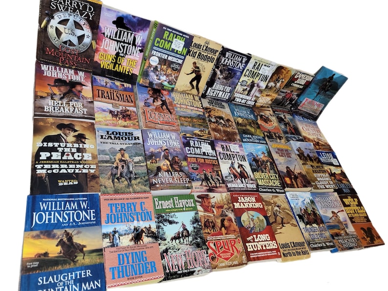 Lot of 10 Western Paperback Books: Zane Grey, Louis L'amour, Johnstone ...