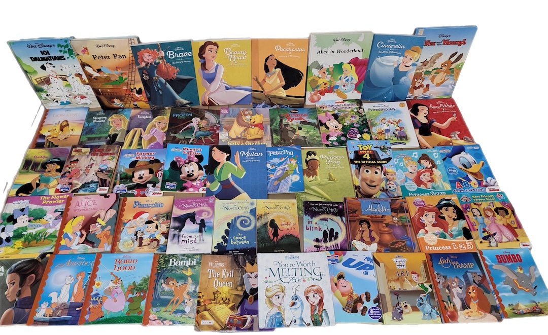 Lot of 10 Walt Disney Books Popular Cartoon Princess Mickey Winnie-the ...