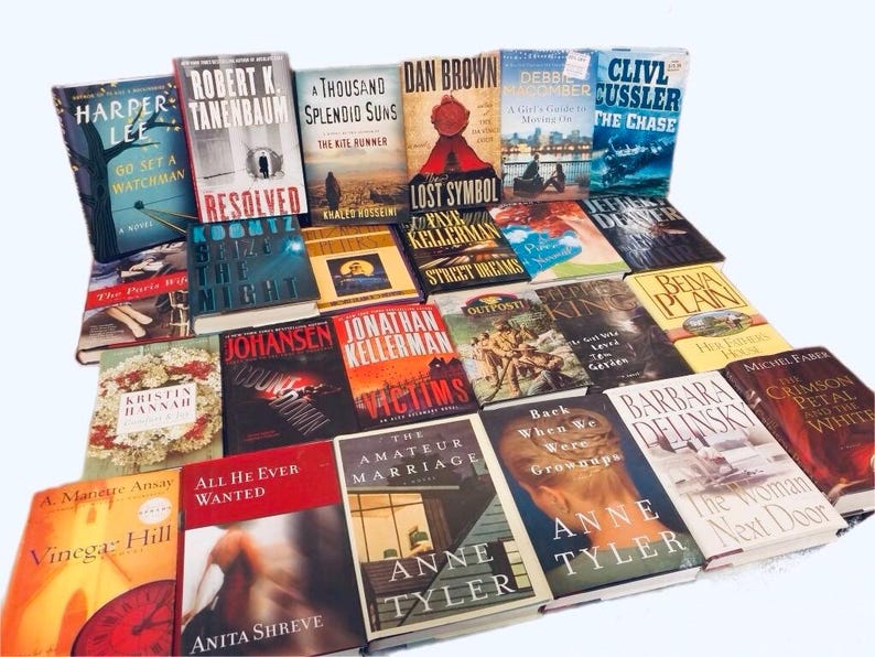Hardcover Fiction Book Lot: Instant Collection of Novels With Dust ...