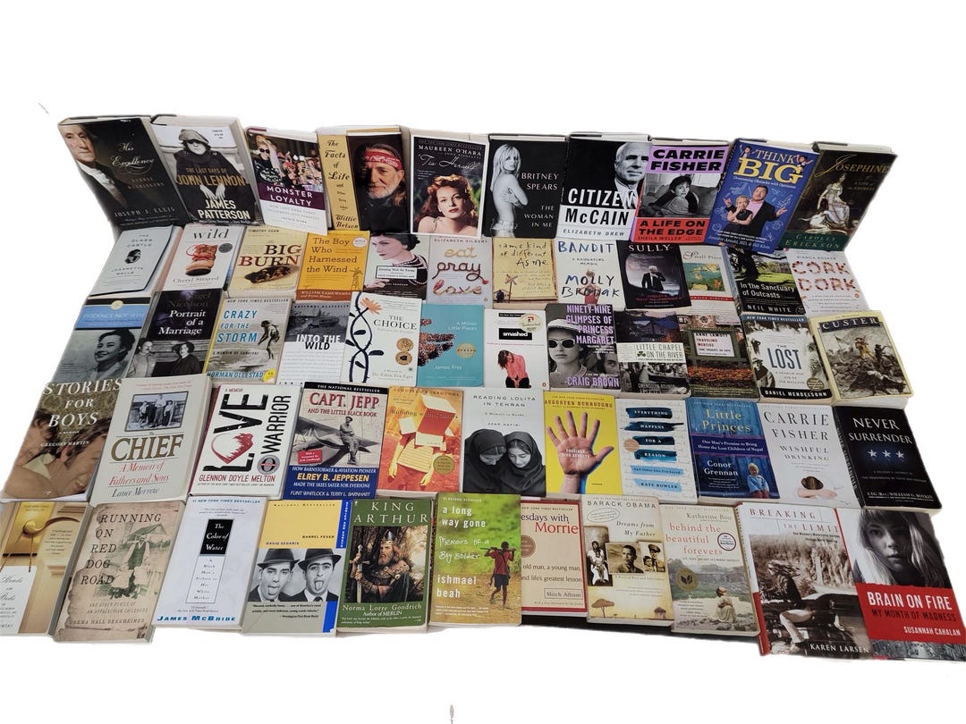 Lot of 10 Biography Memoir Books: History, Sports, Celebrity - Etsy