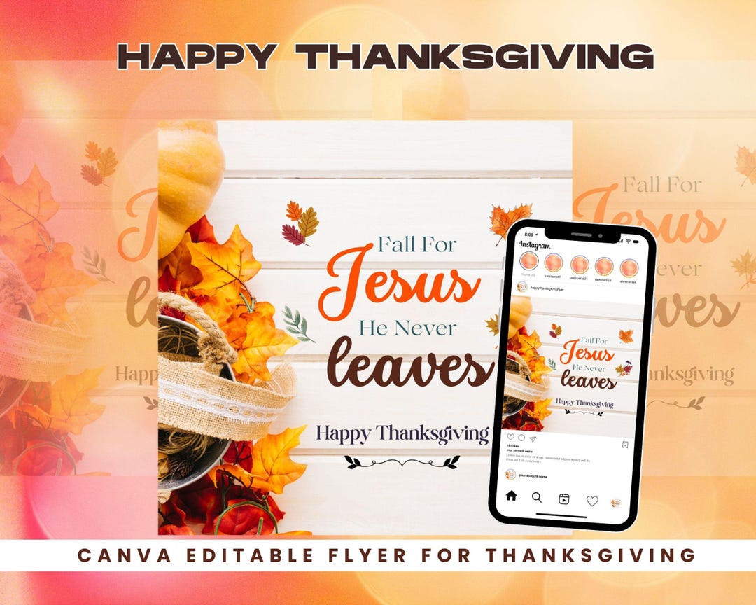Editable Happy Thanksgiving Flyer Template Canva Design Customizable ...