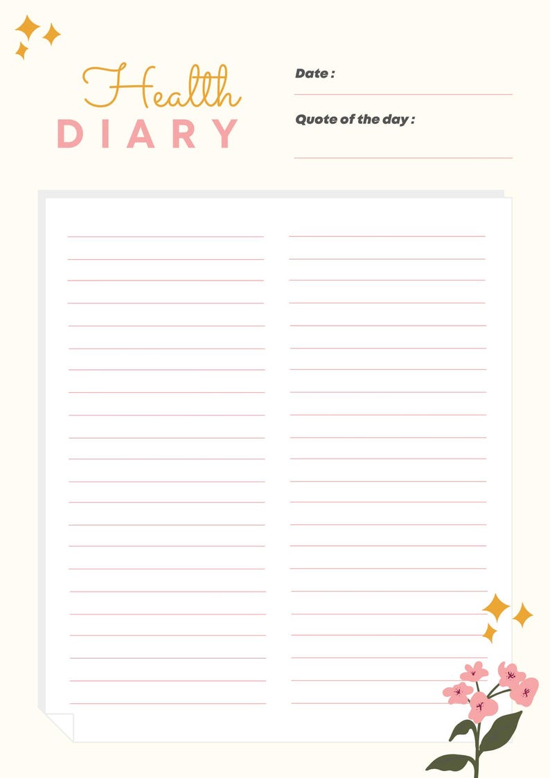 Wellness & Health Planner Printable | Self-care Journal | Mental Health ...