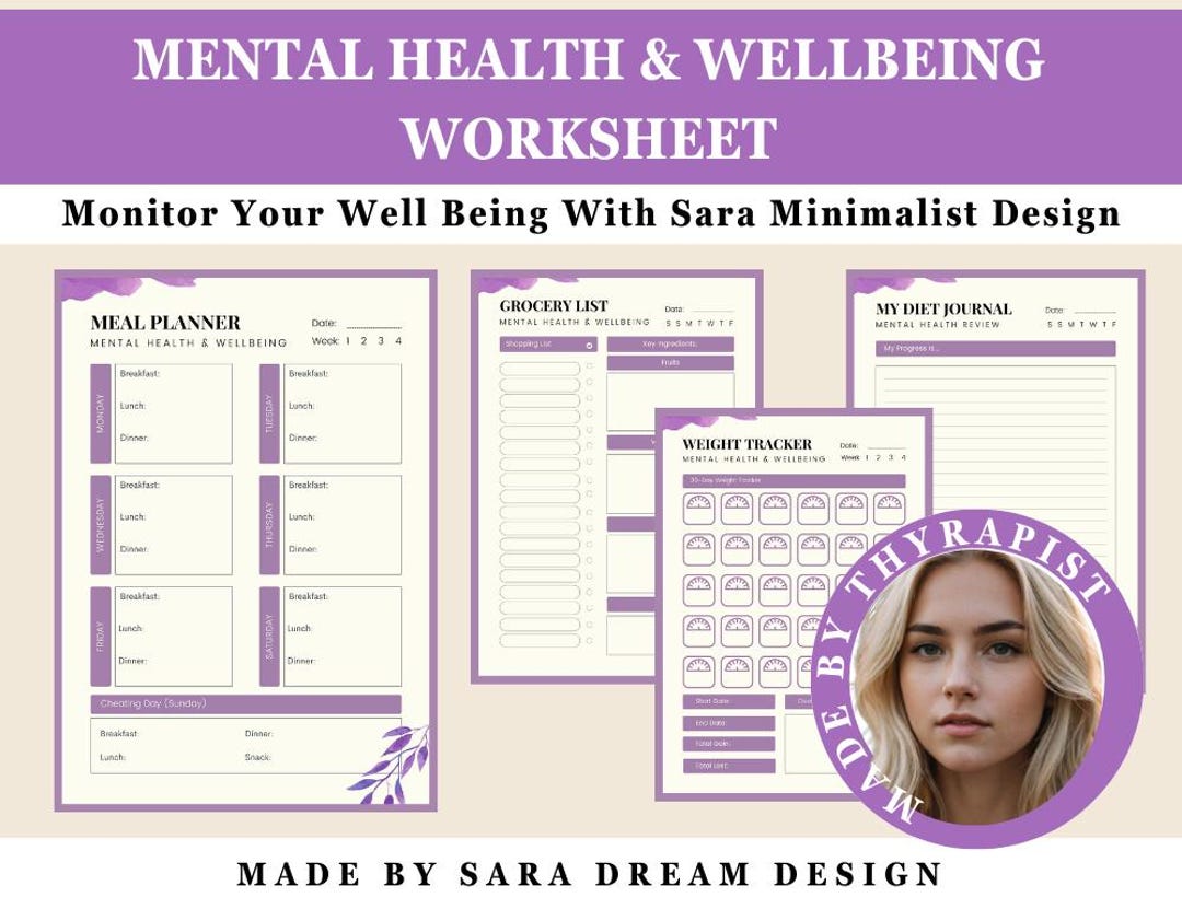 Mental Health & Wellbeing Worksheet - Etsy