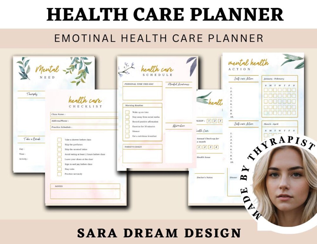 Healthcare Planner Printable|wellness and Self-care Planner|habit ...