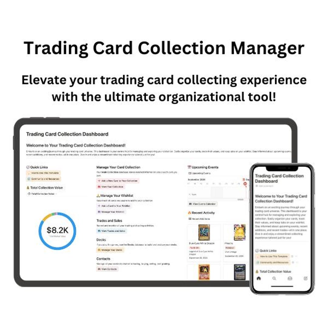 Trading Card Collection Template, MTG Inventory, Pokémon Card Tracker ...