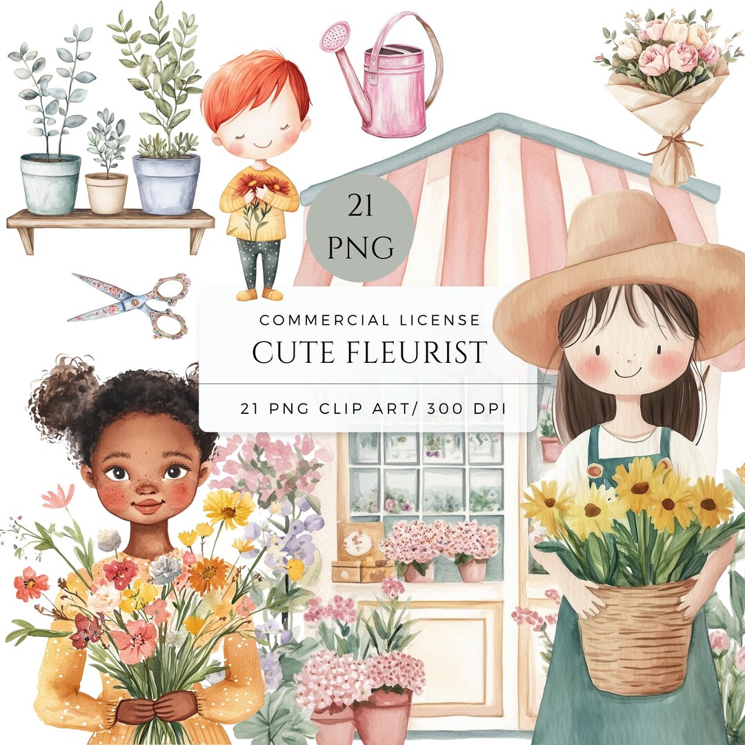 Florist Clip Art, Flower Bouquets Clip Art, Kids Clip Art, Baby Wall ...