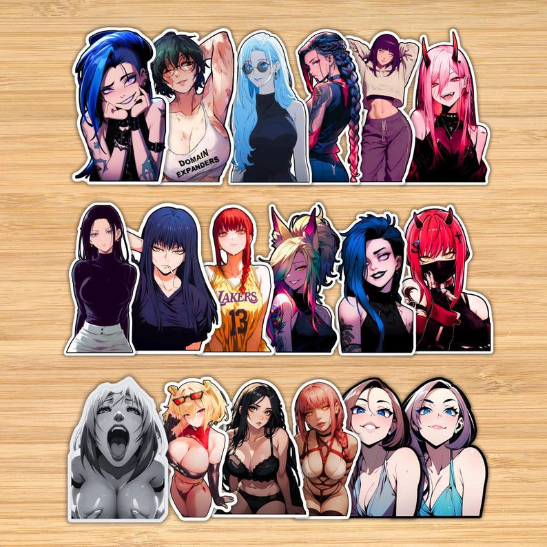 Waifu Mystery Anime Sticker Pack Bundle Waifu Sticker Sexy Anime Decal ...