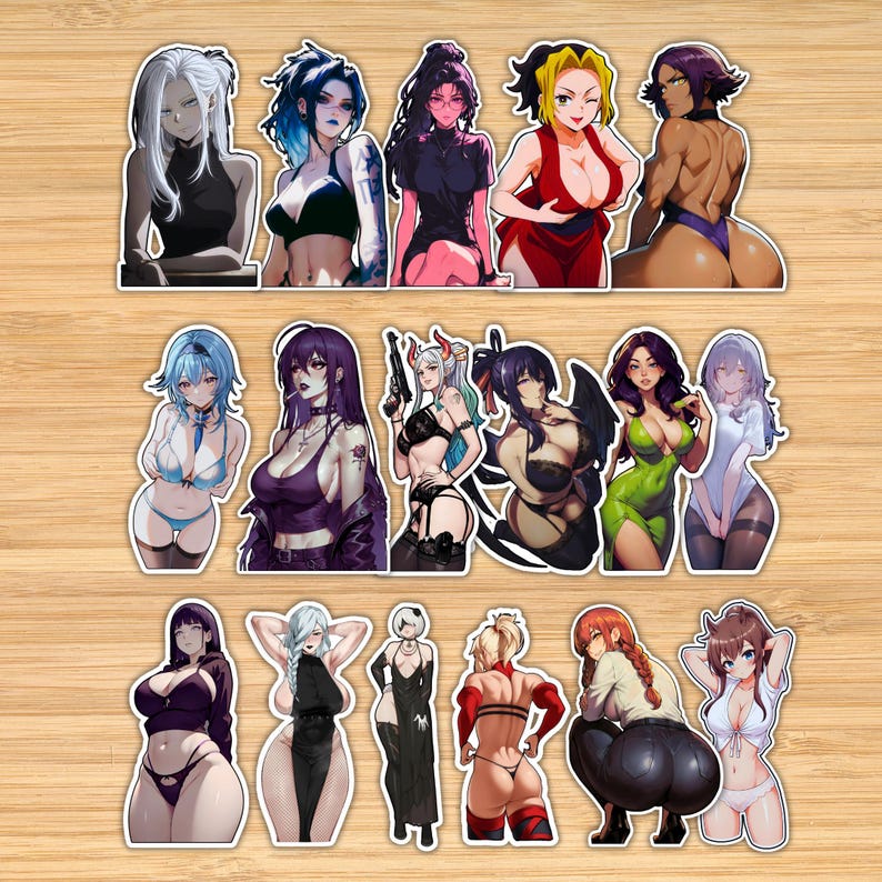 Waifu Mystery Anime Sticker Pack Bundle Waifu Sticker Sexy Anime Decal ...