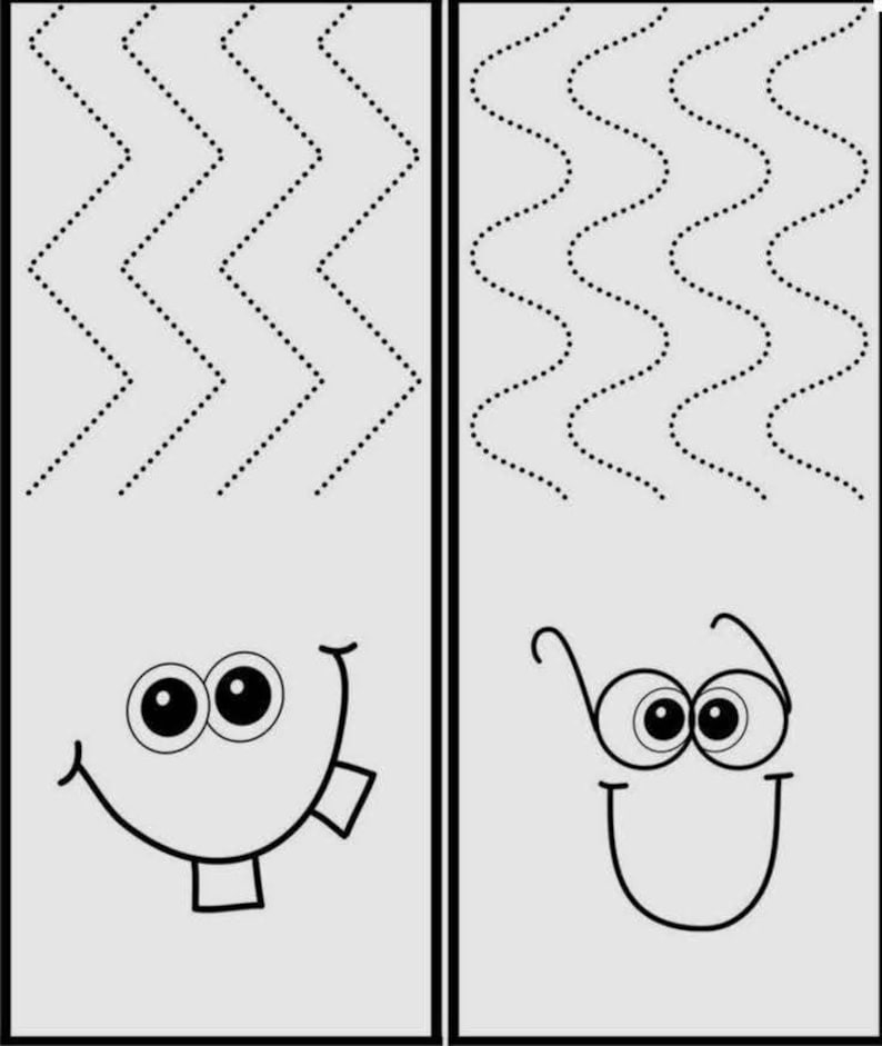 Fine Motor Skill Activity Tracing and Cutting, Tracing Practice, Line ...