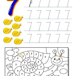 1-10 Number Tracing and Colouring, Preschool Worksheet, Handwriting ...