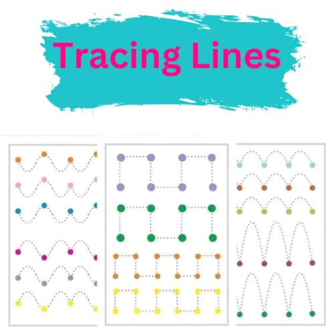 Tracing Worksheets for Kindergarten, Tracing Practice, Pre-writing ...