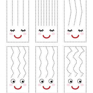 Fine Motor Skill Activity Tracing and Cutting, Tracing Practice, Line ...