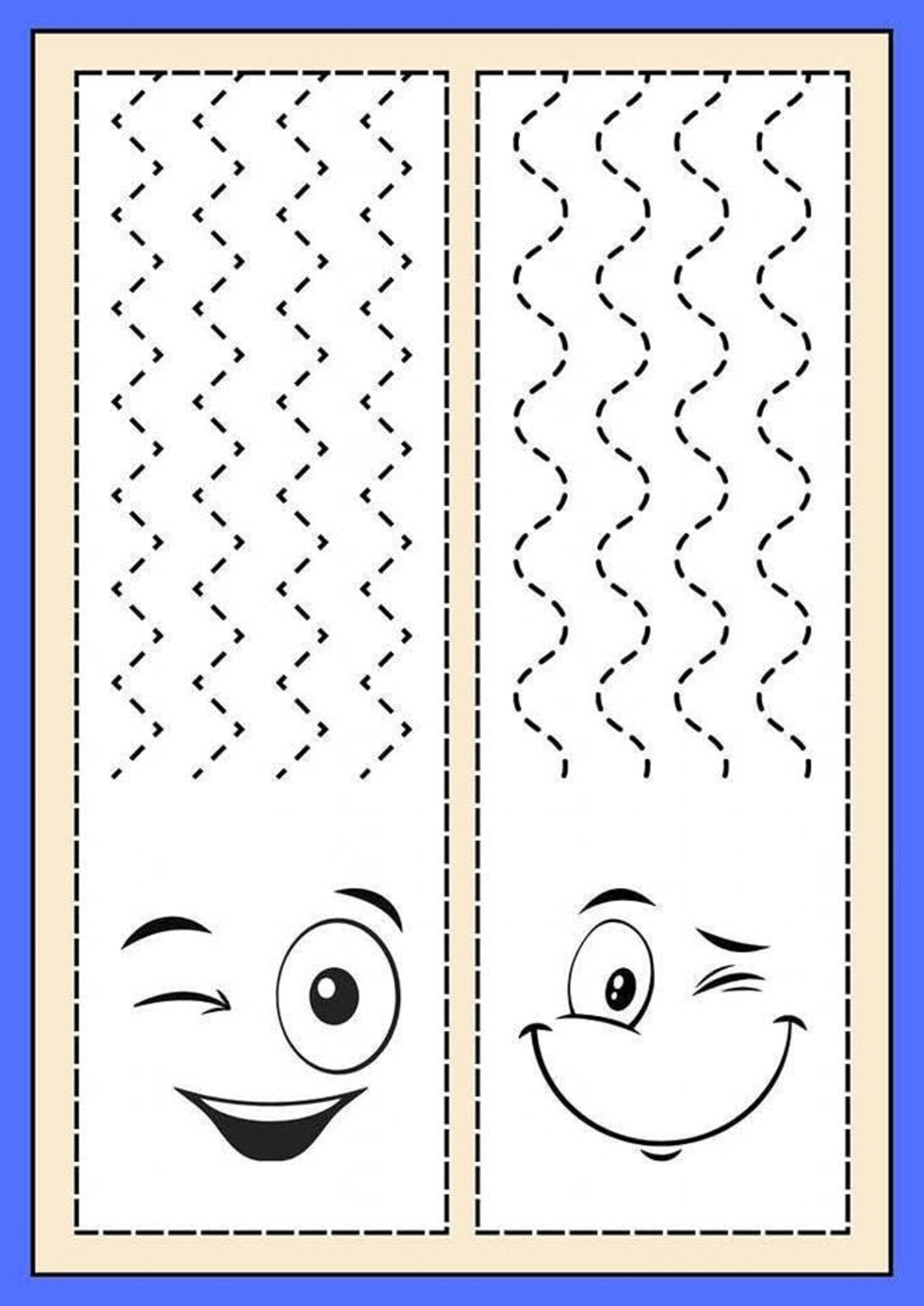 Fine Motor Skill Activity Tracing and Cutting, Tracing Practice, Line ...