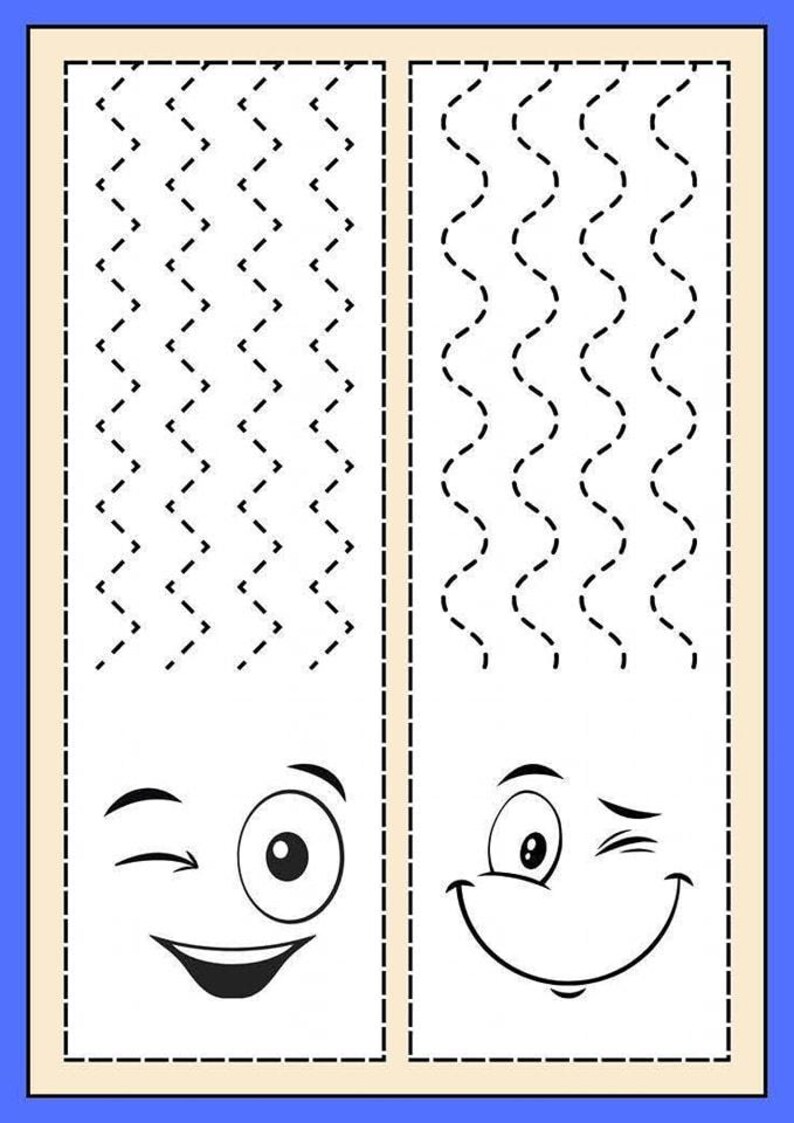Fine Motor Skill Activity Tracing and Cutting, Tracing Practice, Line ...