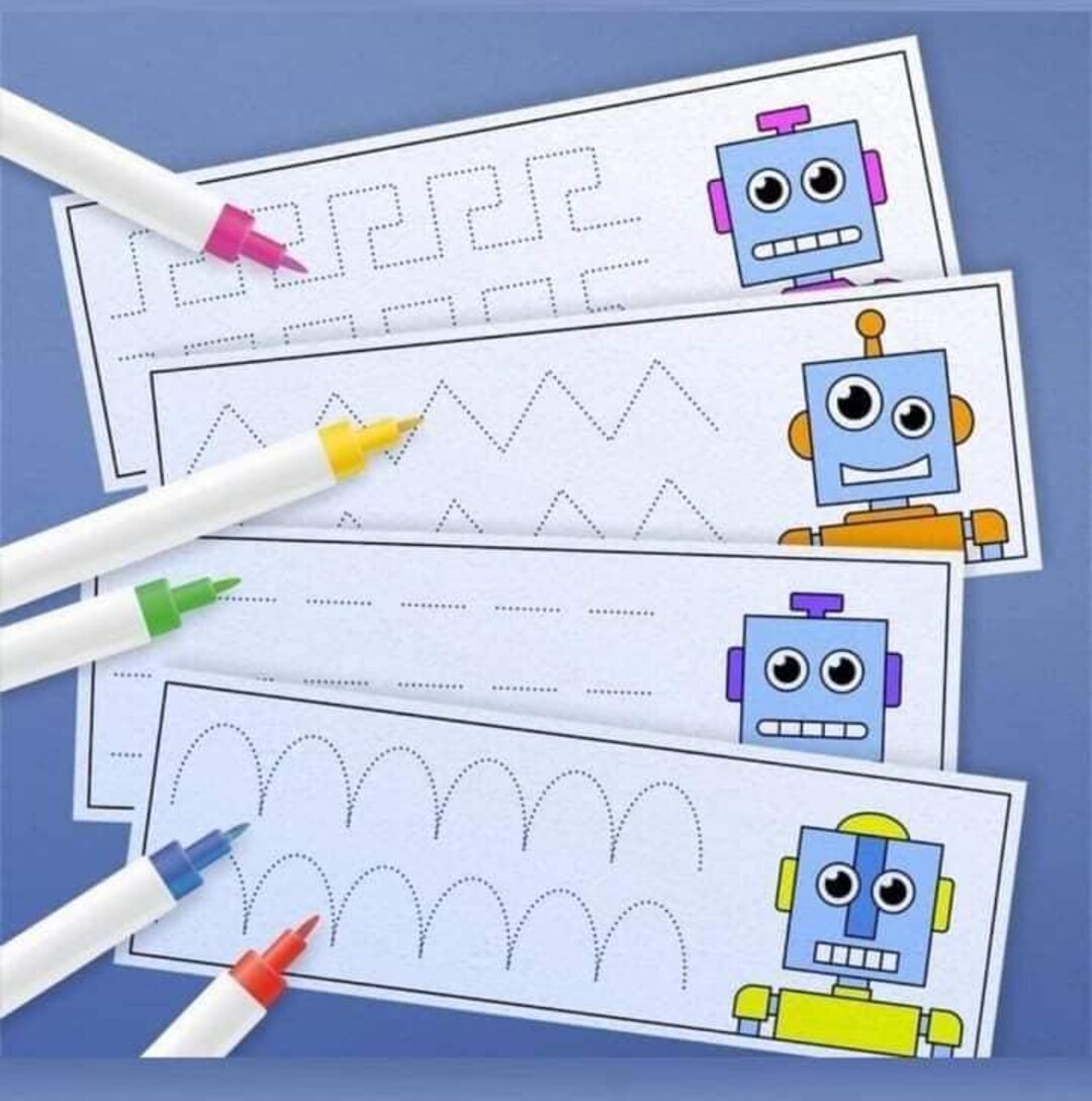 Line Trace Page Printable, Tracing Practice, Prewriting Worksheet ...