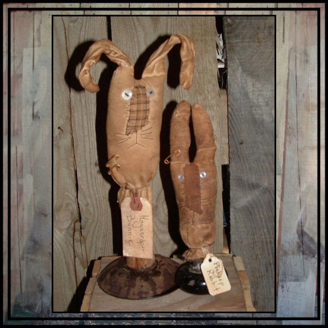 Instant Download Digital Pdf Epattern Primitive Rabbit Pinkeeps 2 Sizes ...