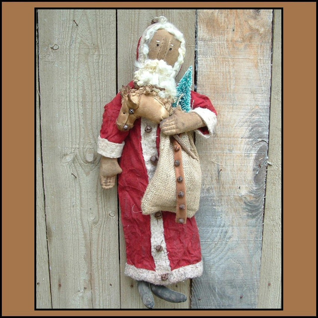 Primitive Santa Stick Horse Instant Download Sewing Pattern Rag Doll ...
