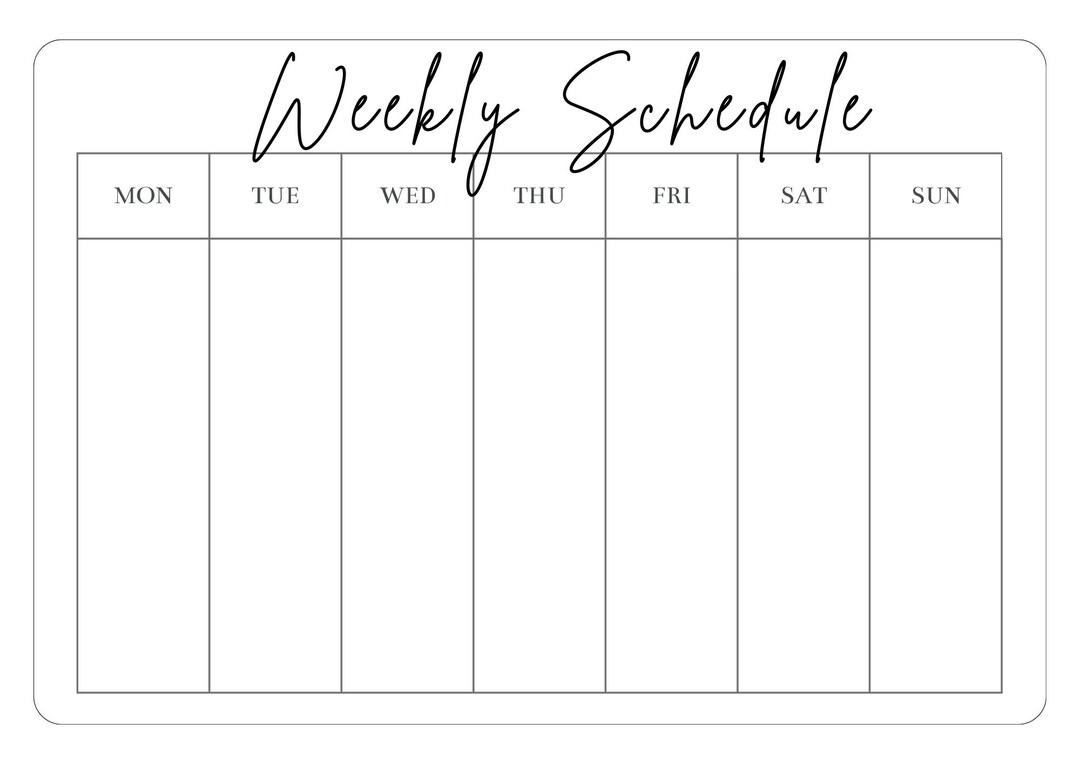 Weekly Planner Monday Start Blank Printable - Etsy