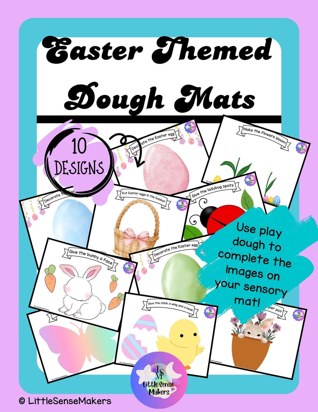 Easter Play Dough Mats: 10 Play Dough Mats Ready for Instant Download ...