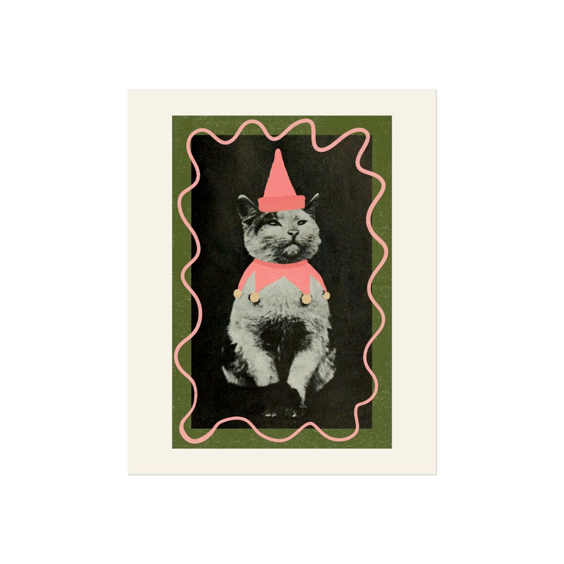 Jester Cat Art Print Whimsical Cat Wall Art for Fun & Quirky Home Decor ...
