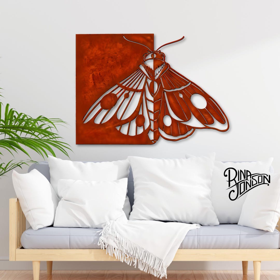 Samoina Butterfly Wall Decor, Metal, Steel, Industrial Style, Tattoo ...