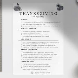 Thanksgiving Checklist / To-do List | A4 Printable PDF | Plan Now for ...