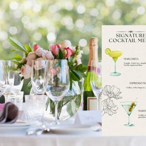 Customizable Signature Aperitif and Cocktail Menu Wedding Bar - Etsy