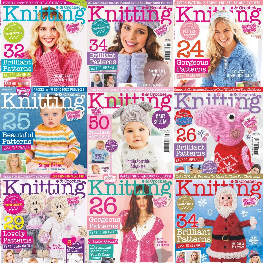 50 Knitting & Crochet Magazine Issues | Bundle of Knitting and Crochet ...