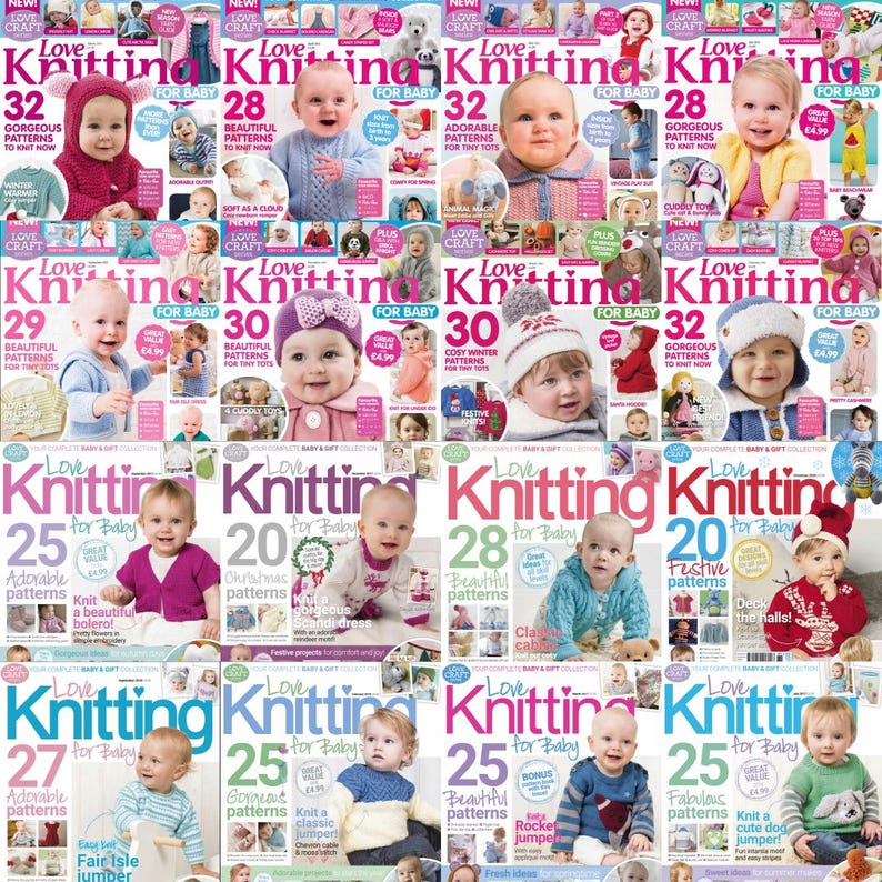 24 Love Knitting for Baby Magazines | Bundle of Baby Knitting Patterns ...