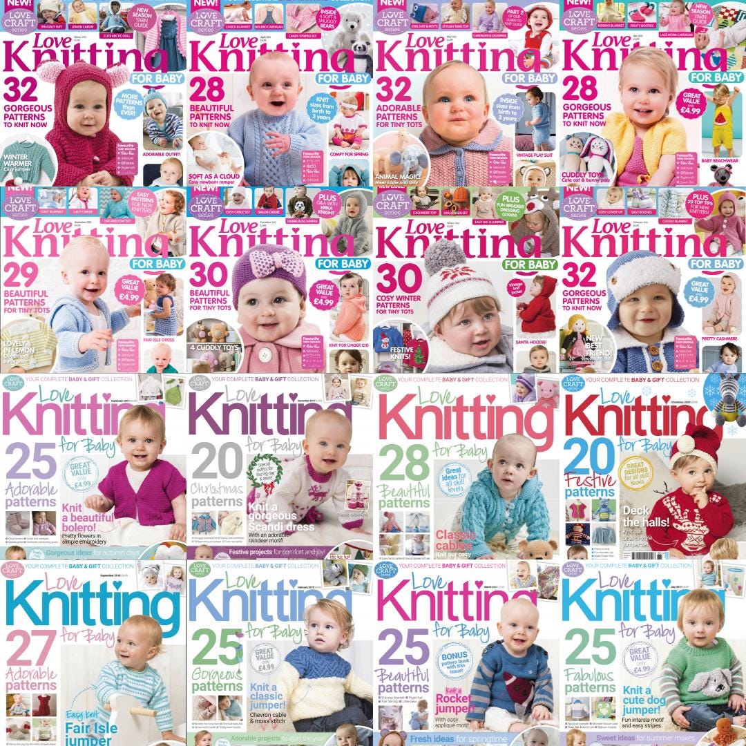 24 Love Knitting for Baby Magazines | Bundle of Baby Knitting Patterns ...