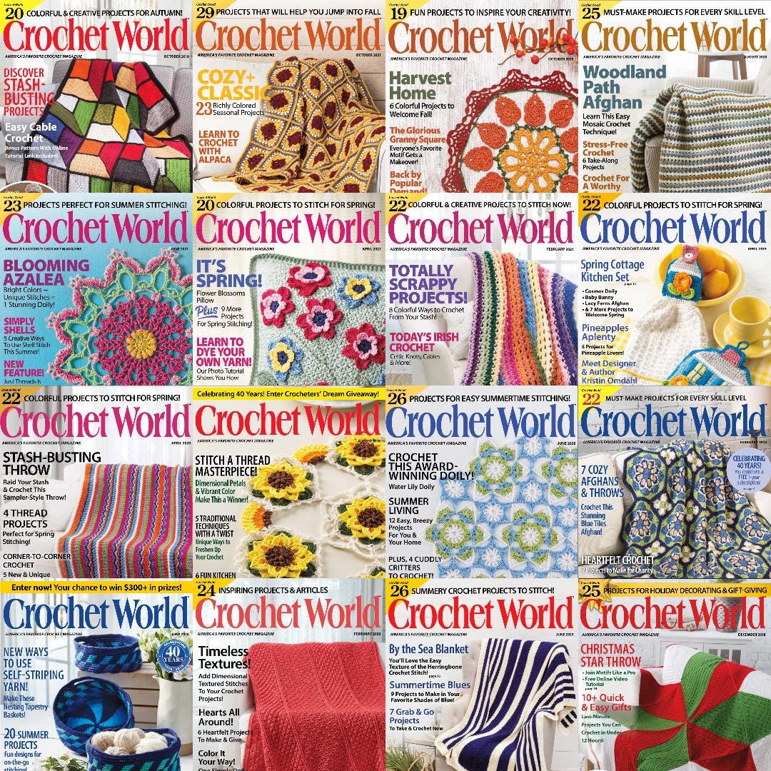 145 Crochet World Magazine Issues | Bundle Crochet Magazines Lot of ...
