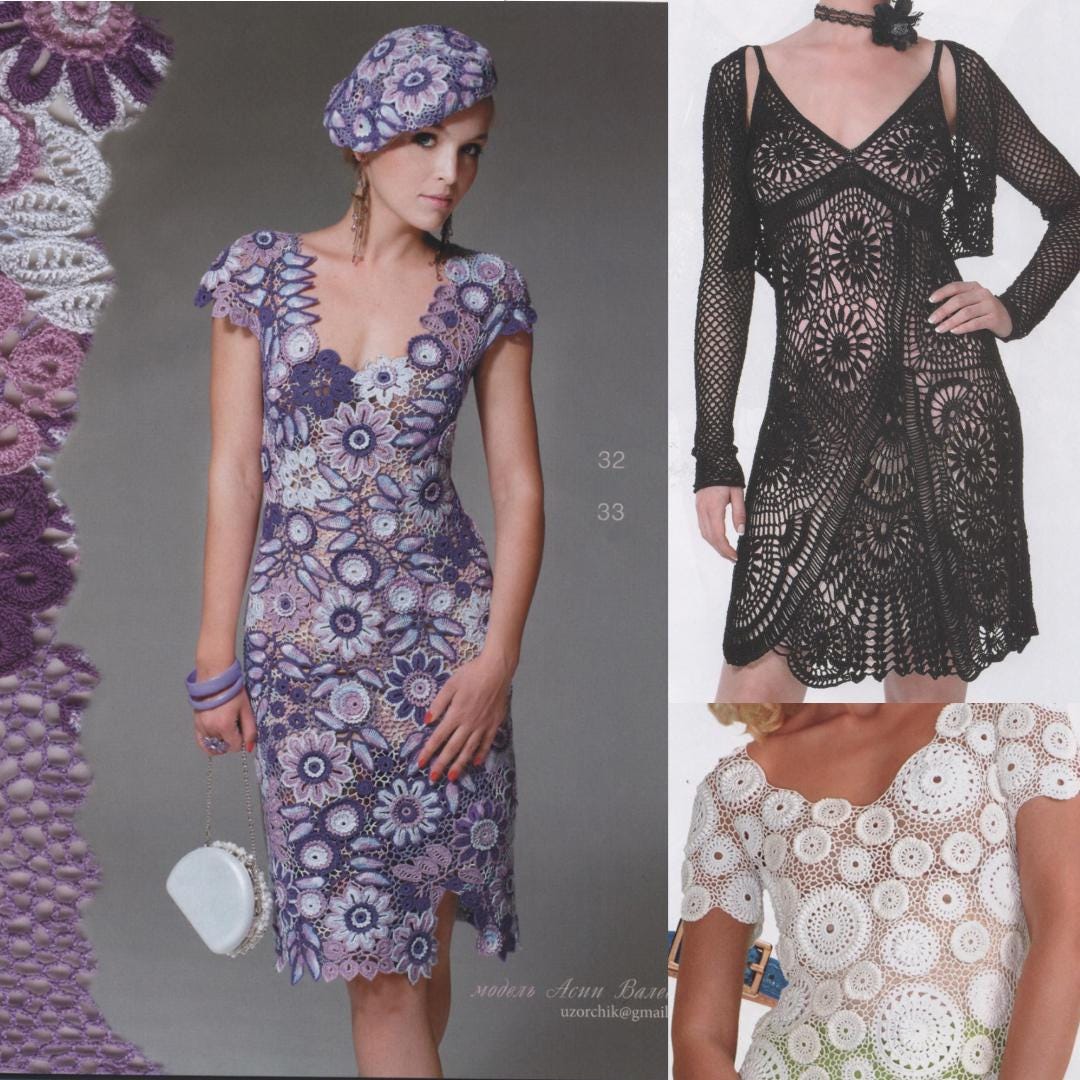 Irish Crochet 43 Patterns: Duplet Magazine Mod #566 | Irish Lace ...