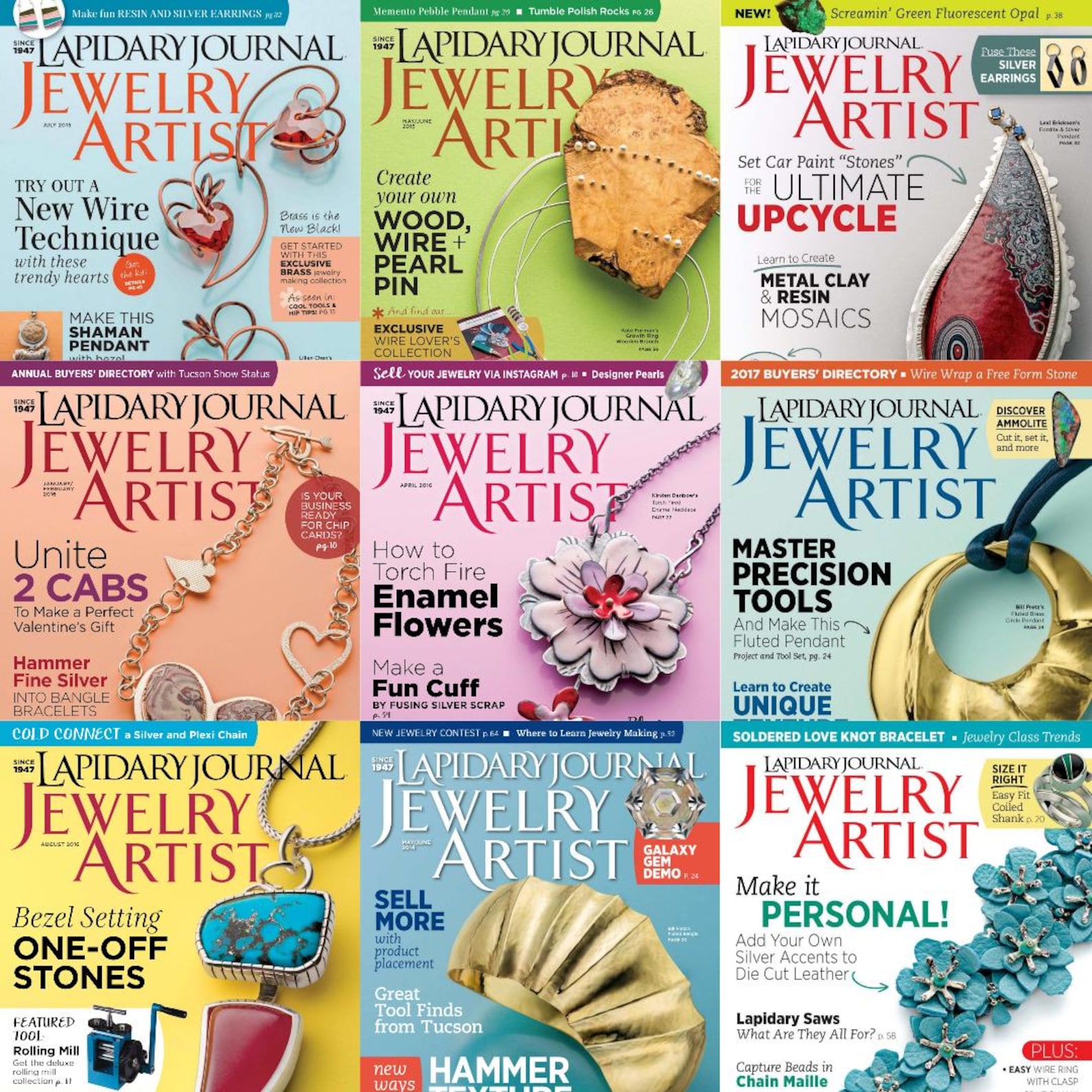 53 Lapidary Journal Jewelry Artist Magazines | Beading and Jewelry ...