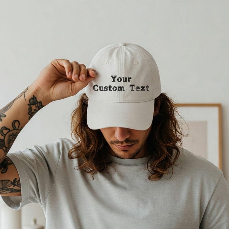 Custom Embroidered Baseball Hat, Personalized Text, Pigment-dyed Cotton ...
