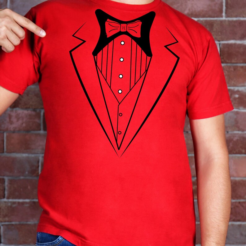 Funny Red Tuxedo SVG PNG Clipart - Cartoon Formal Suit Digital Download ...