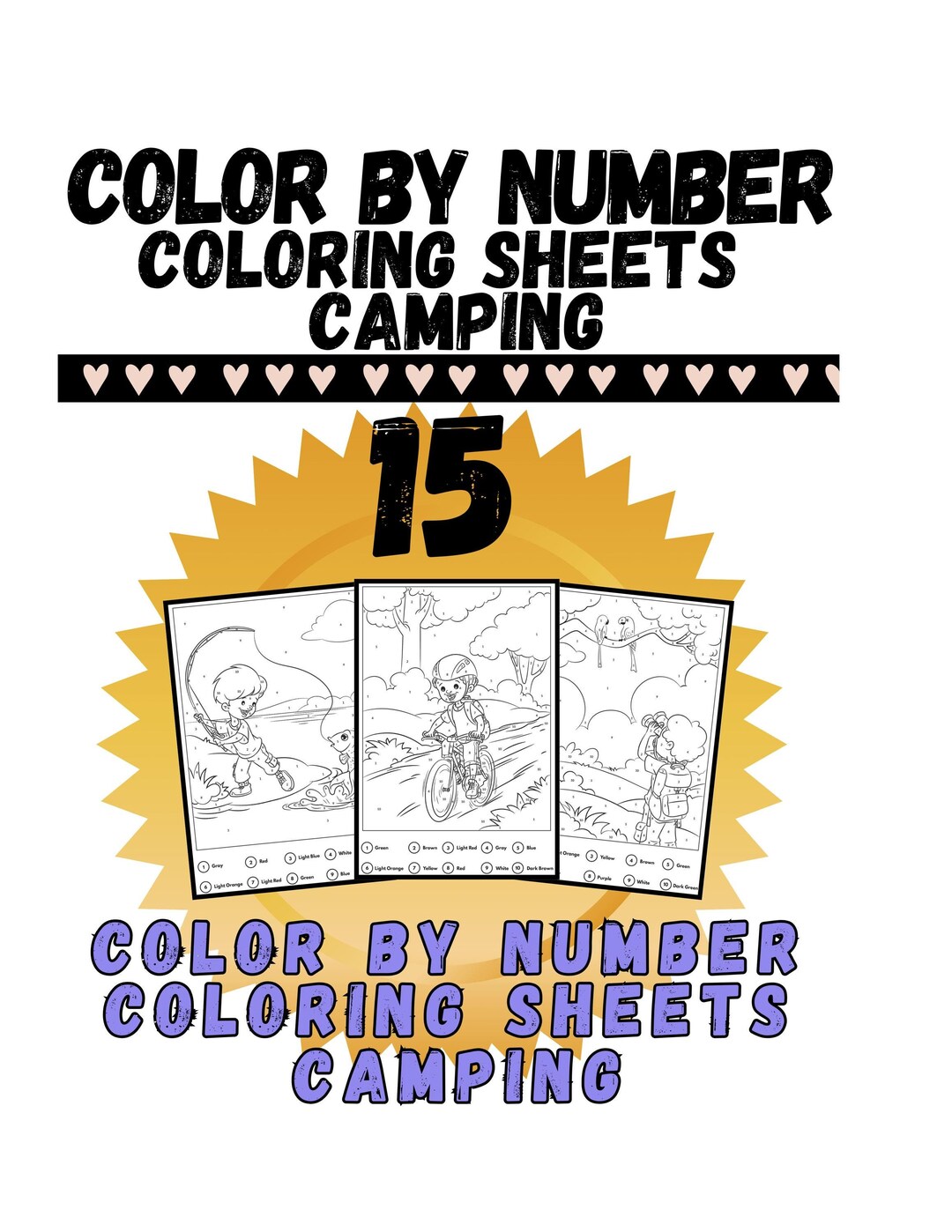 Color by Number Coloring Sheets ~ Camping Pack ~ Christmas Coloring ...