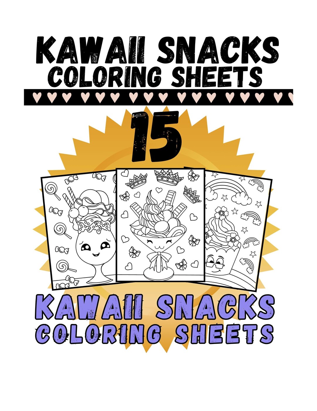 Kawaii Snacks Coloring Sheets ~ Christmas Coloring, Coloring Sheets for ...