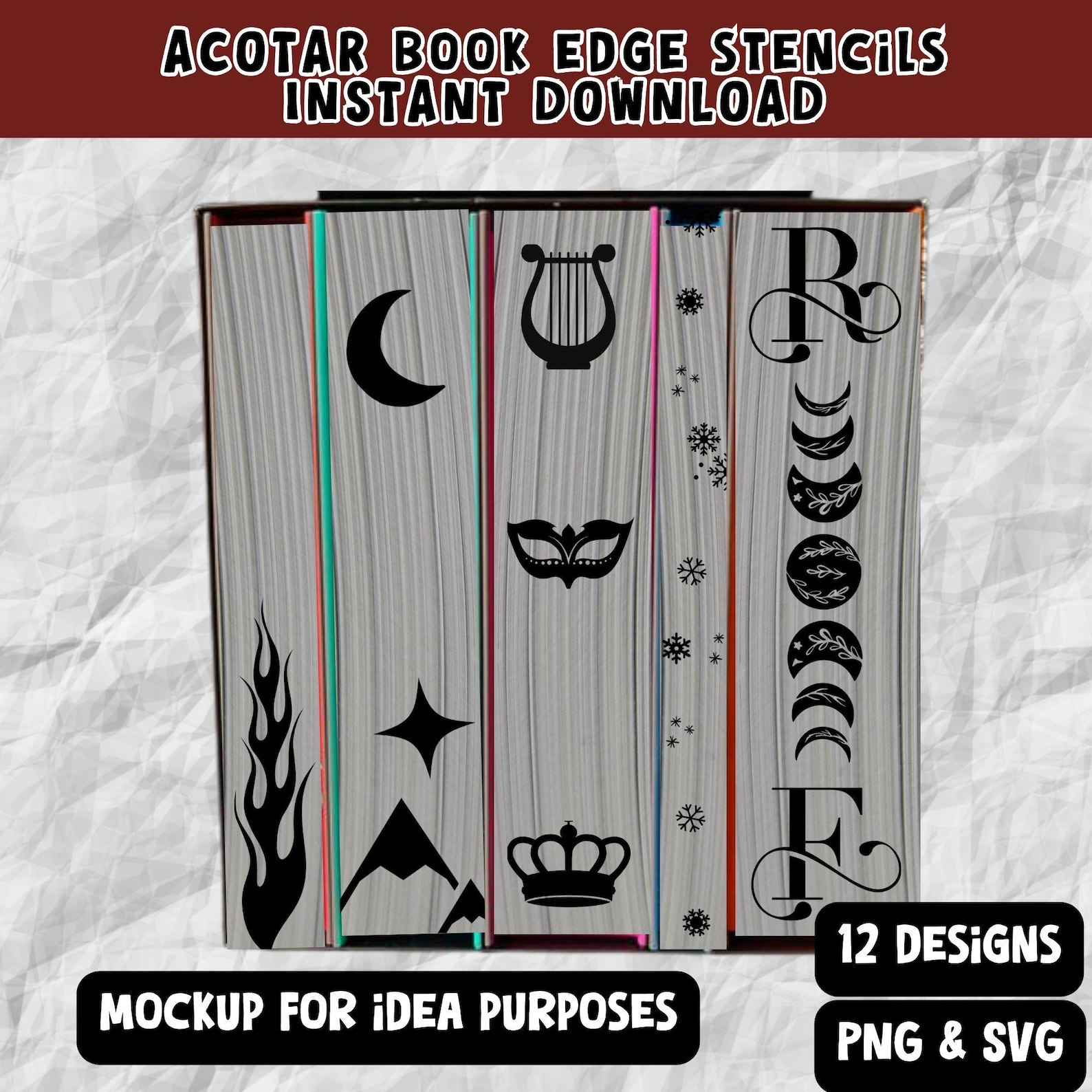 ACOTAR A Court of Thorns and Roses Edge Stencils for Sprayed Edges ...