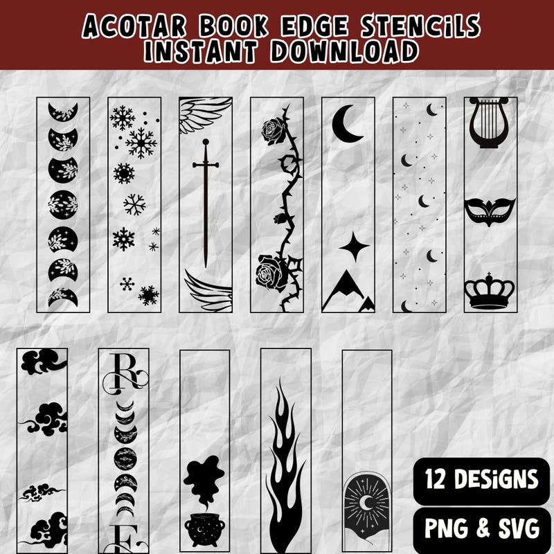 Rose Book Stencil Edge - Etsy