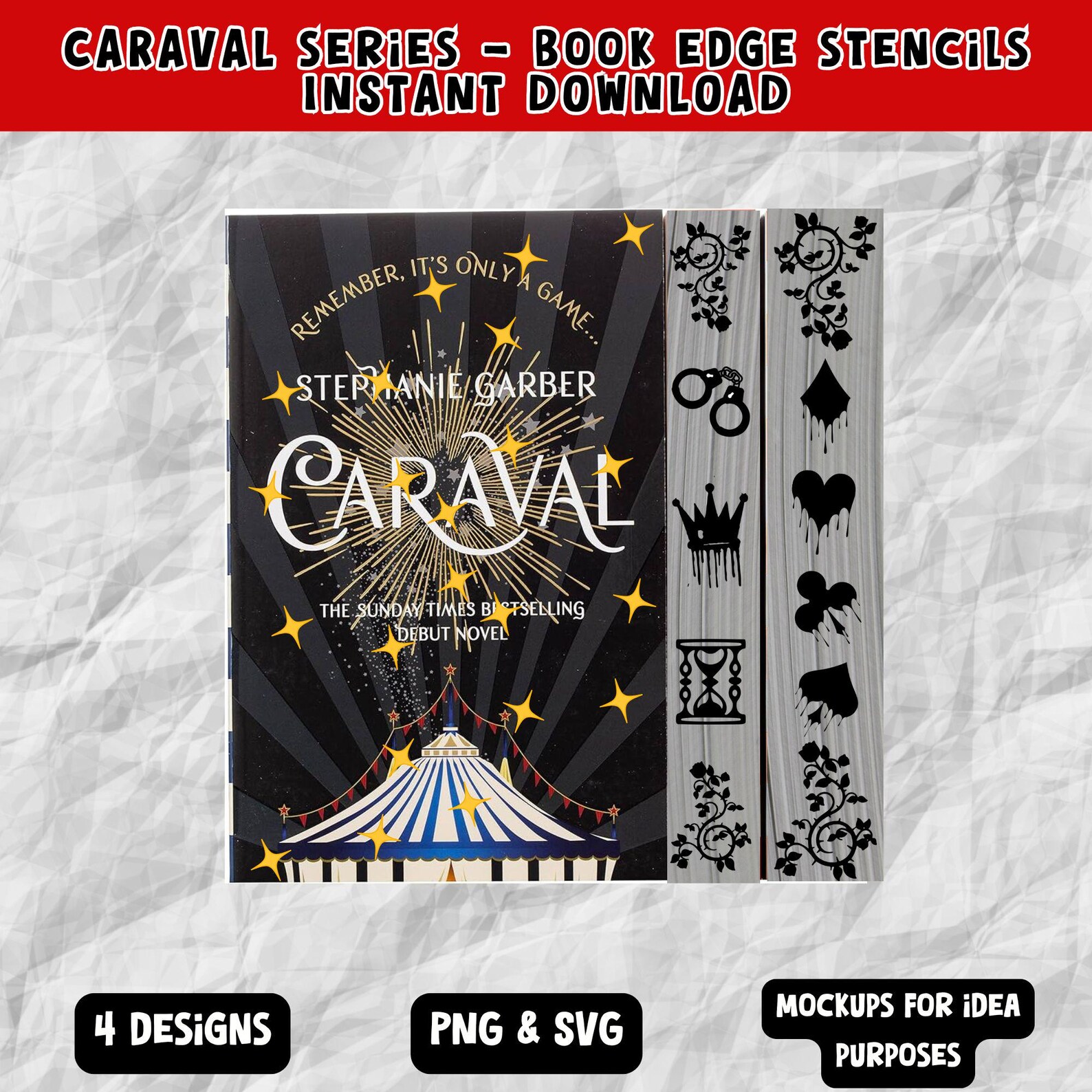 Caraval Series Inspired Book Edge Stencils for Sprayed Edges Booktok ...