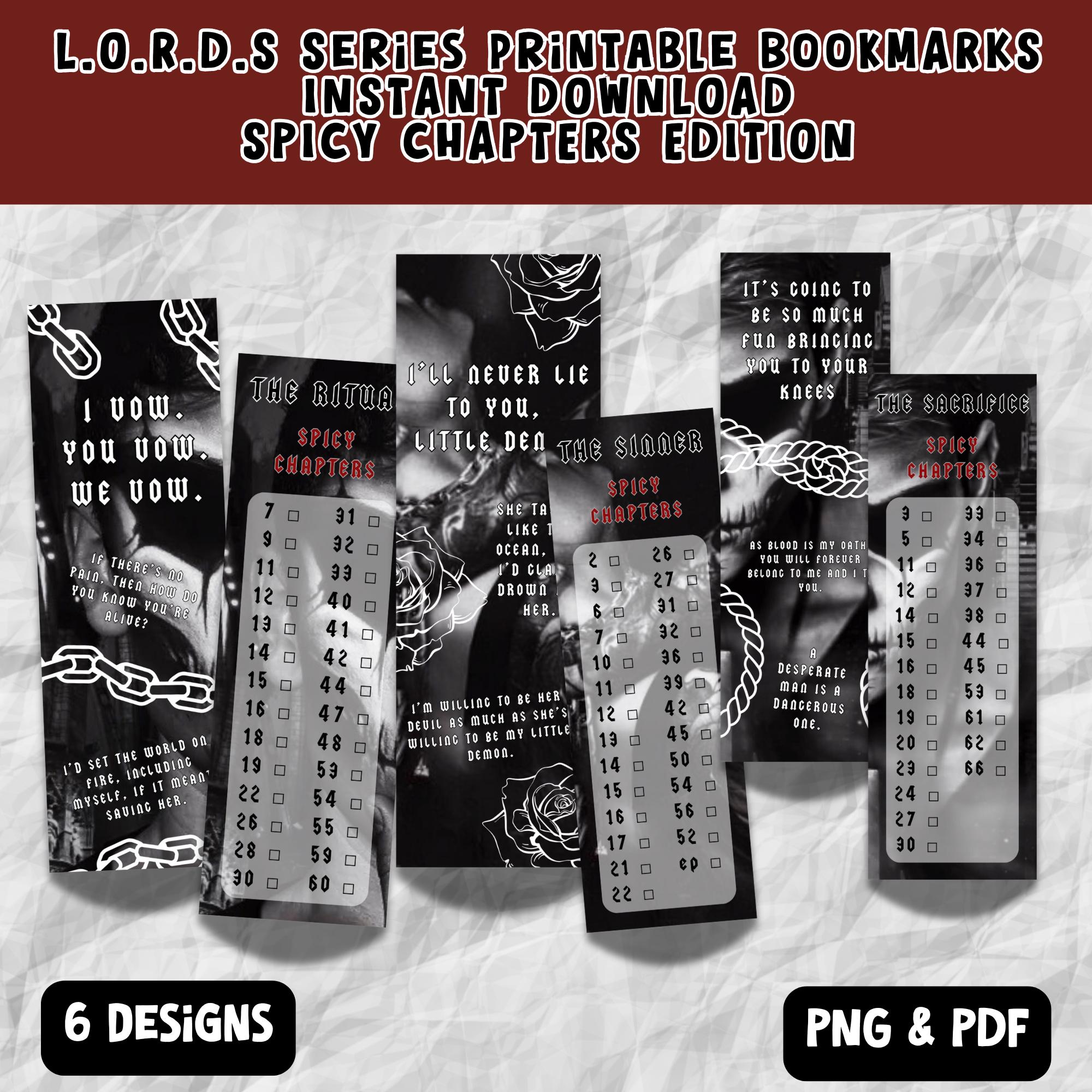 LORDS Series Inspired Bookmarks PDF and PNG Files - Instant Download ...