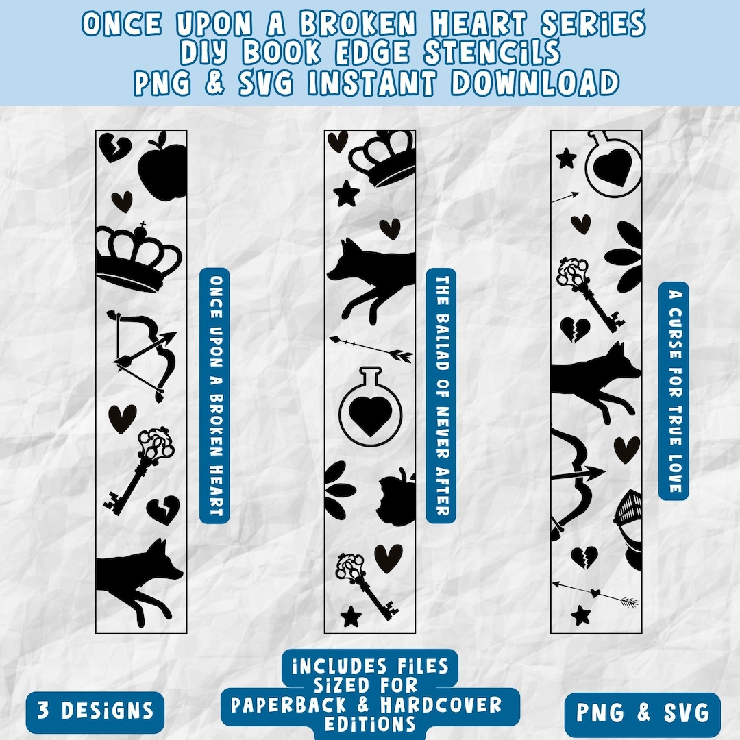Once Upon a Broken Heart Series Inspired Book Edge Stencils for Sprayed ...