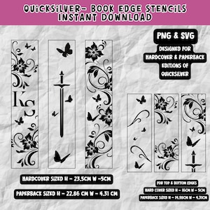 Quicksilver Book Edge Stencils for Sprayed Edges Booktok PNG SVG ...
