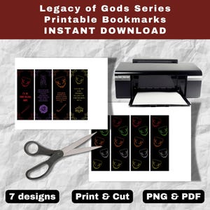 Legacy of Gods Series Inspired Bookmarks PDF and PNG Files - Instant ...