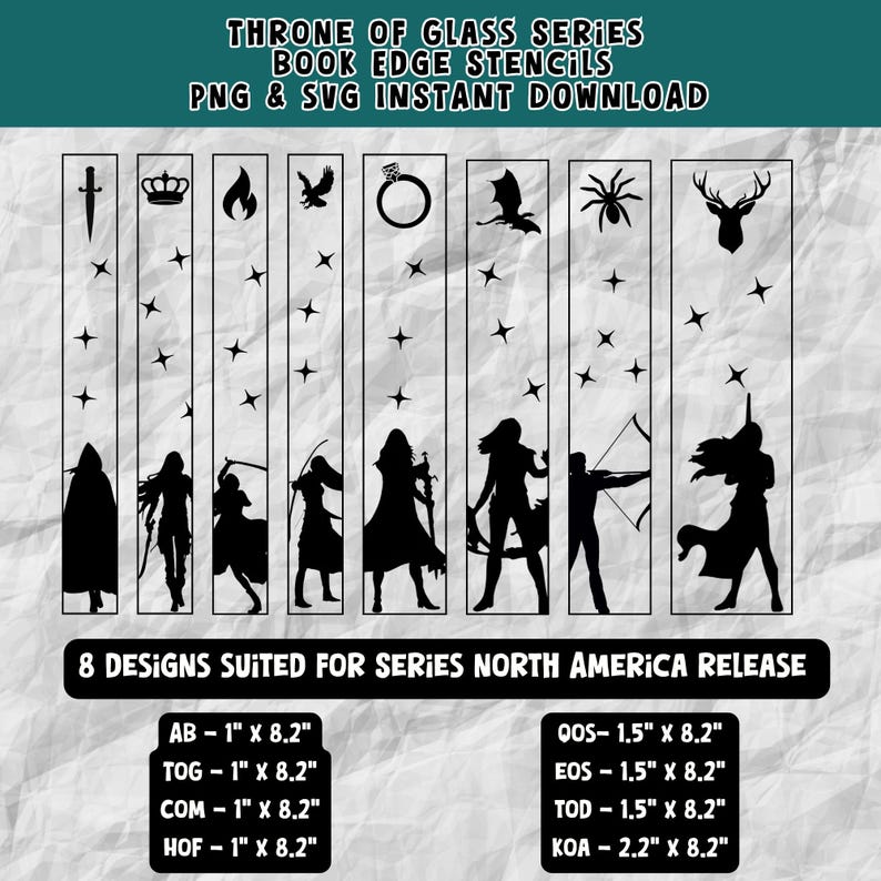 TOG Throne of Glass Book Edge Stencils for Sprayed Edges Booktok PNG ...