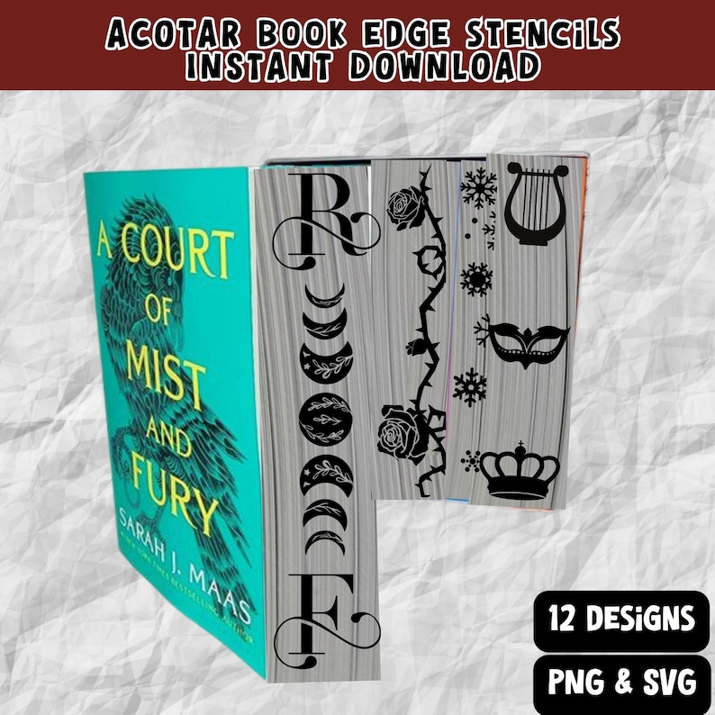 ACOTAR A Court of Thorns and Roses Edge Stencils for Sprayed Edges ...