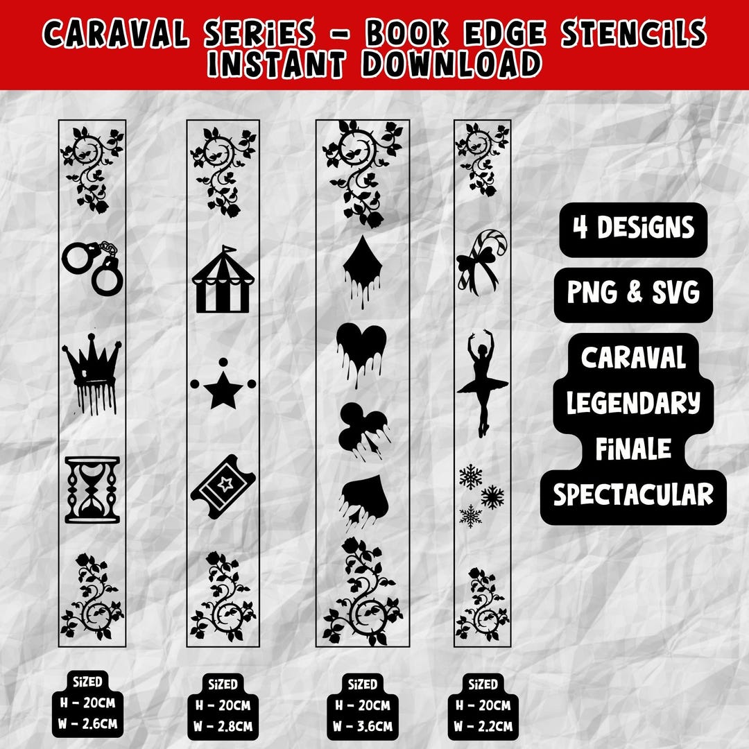 Caraval Series Inspired Book Edge Stencils for Sprayed Edges Booktok ...