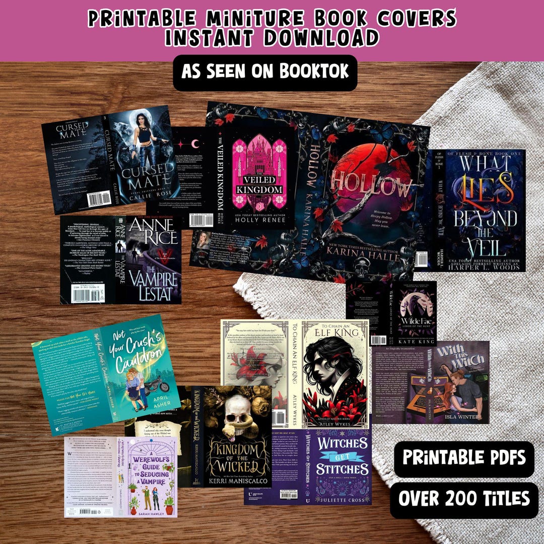 Mini Book Covers Printable Popular Titles Romantasy Booktok Titles ...