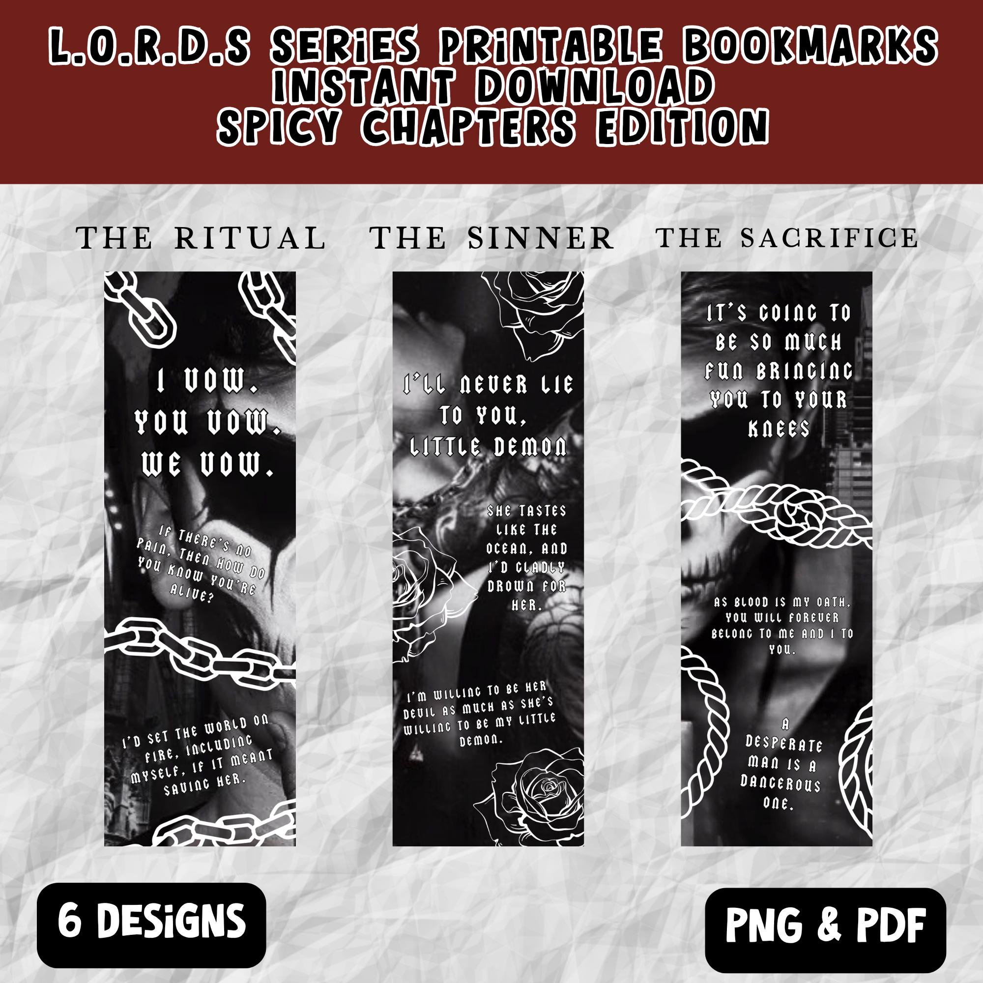 LORDS Series Inspired Bookmarks PDF and PNG Files - Instant Download ...